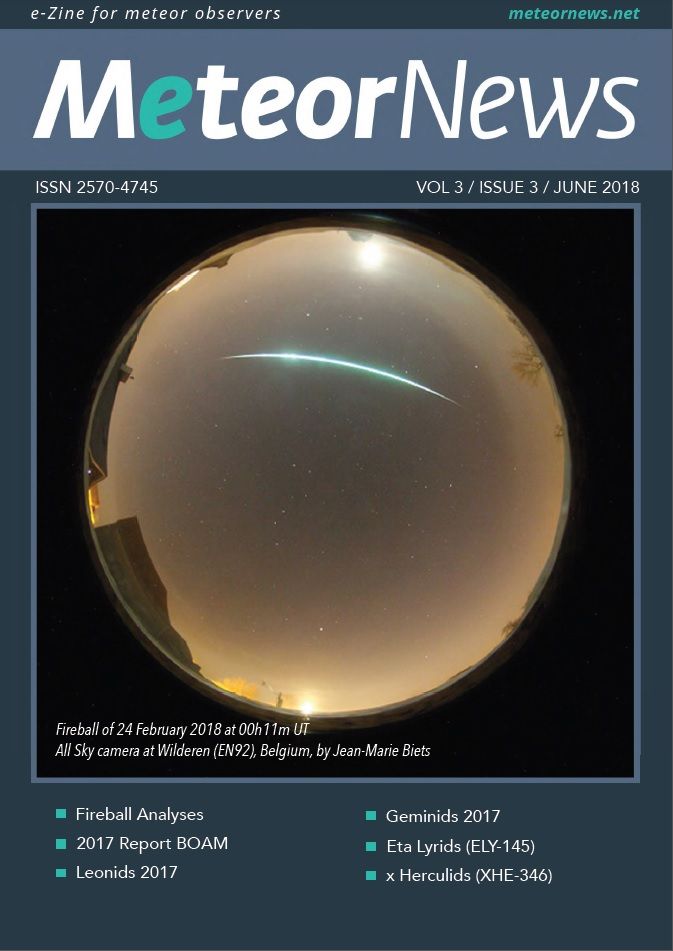 June 2018 issue of eMeteorNews online! | eMetN Meteor Journal