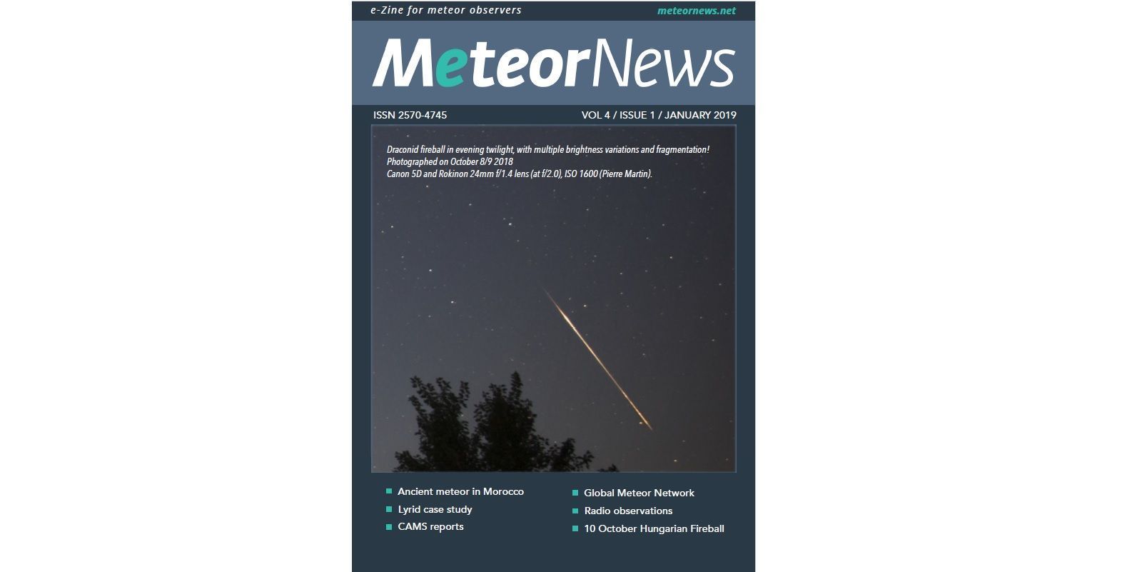 January 2019 issue of eMeteorNews online! | eMetN Meteor Journal