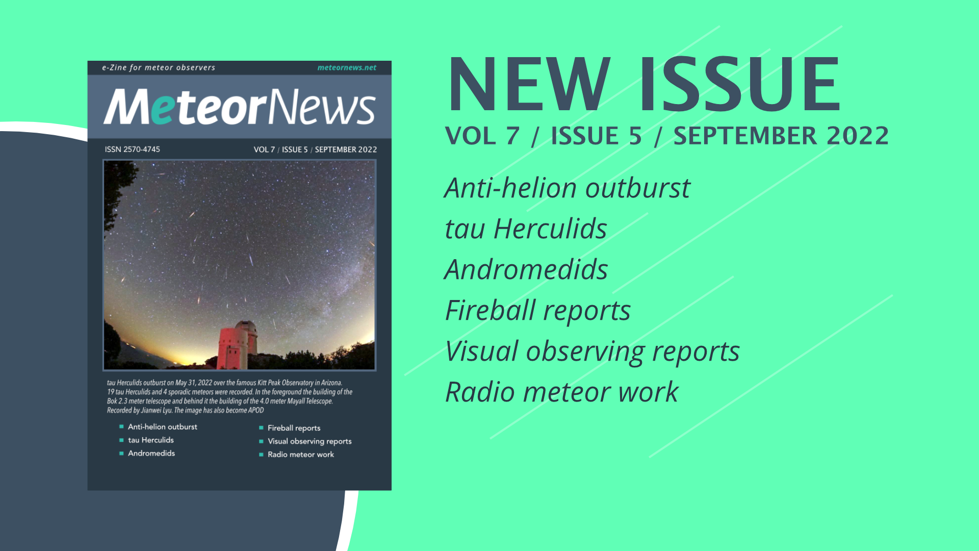 September issue of eMeteorNews online | eMetN Meteor Journal