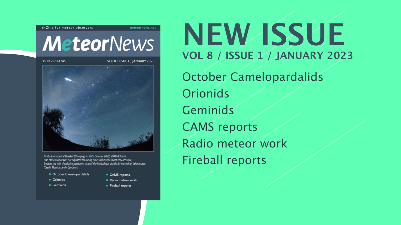 January issue of eMeteorNews online | eMetN Meteor Journal