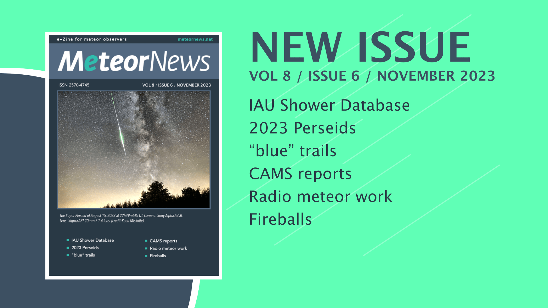 November issue of eMeteorNews online | eMetN Meteor Journal