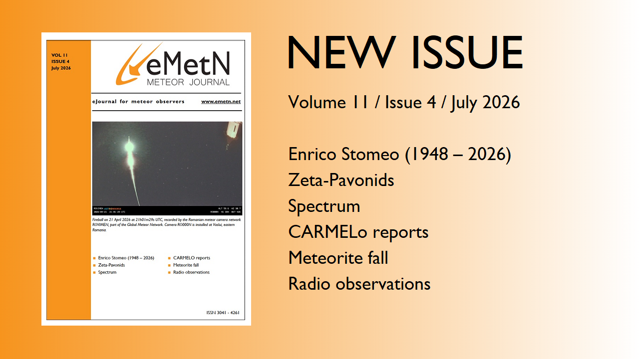 July issue of eMetN Meteor Journal online | eMetN Meteor Journal